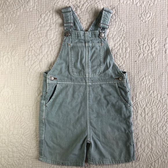 Zara | Bottoms | Zara Toddler Mint Green Denim Short Overalls Size 2t ...